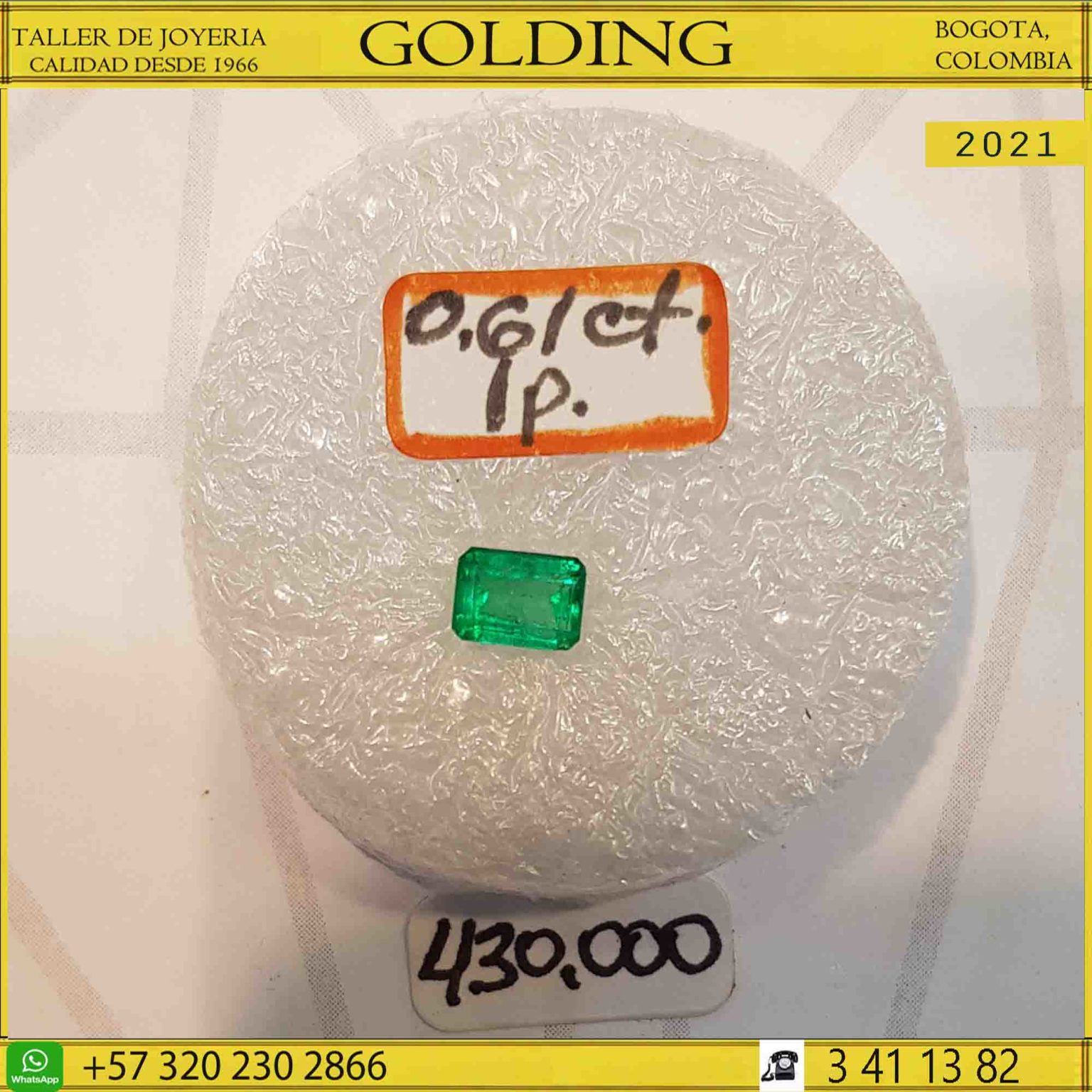 Esmeraldas certificadas en Bogotá | Joyería Golding