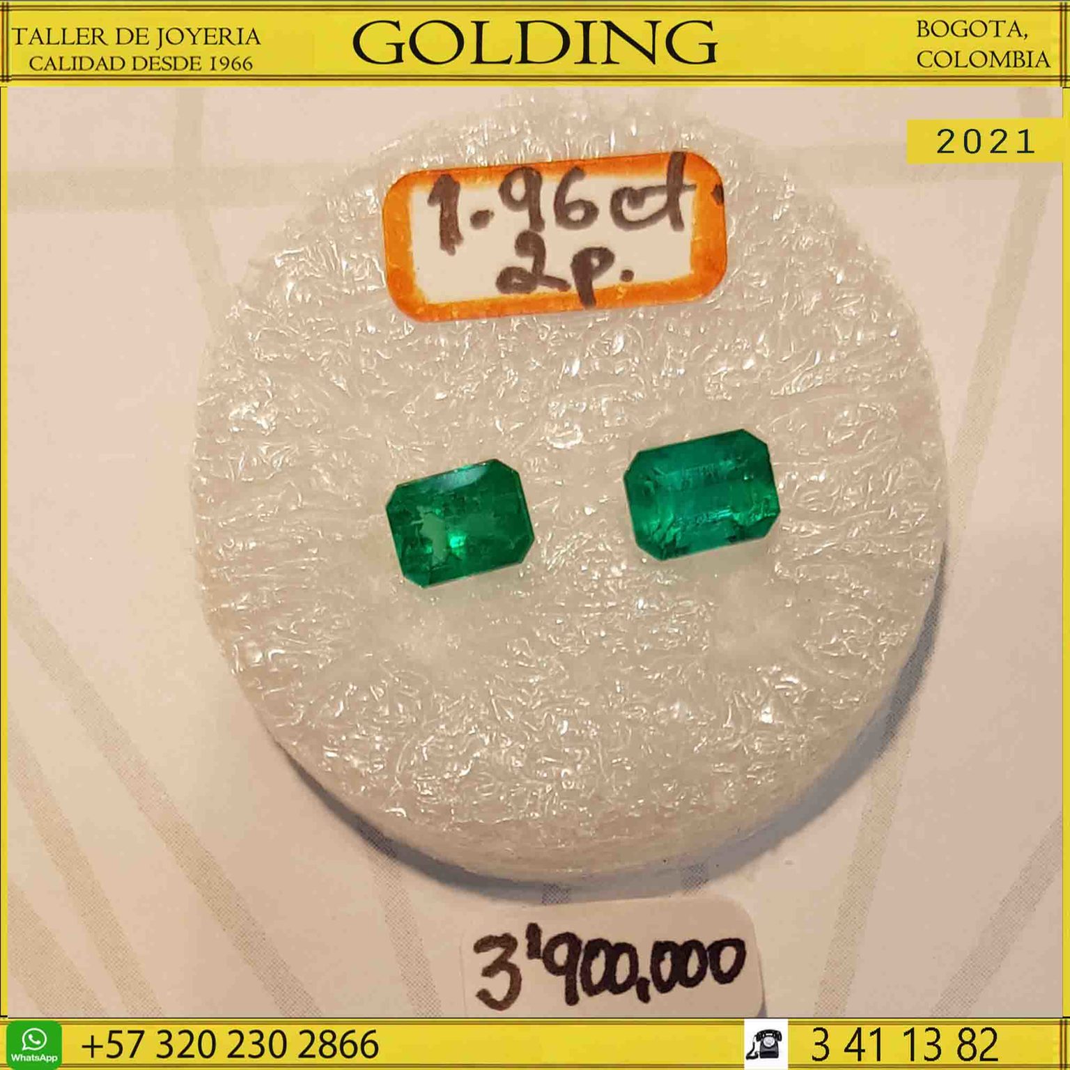 Esmeraldas certificadas en Bogotá | Joyería Golding