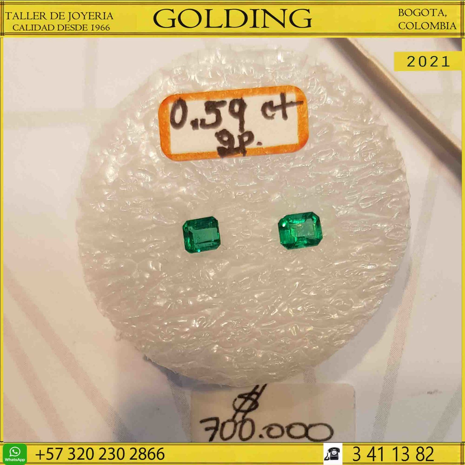 Esmeraldas certificadas en Bogotá | Joyería Golding